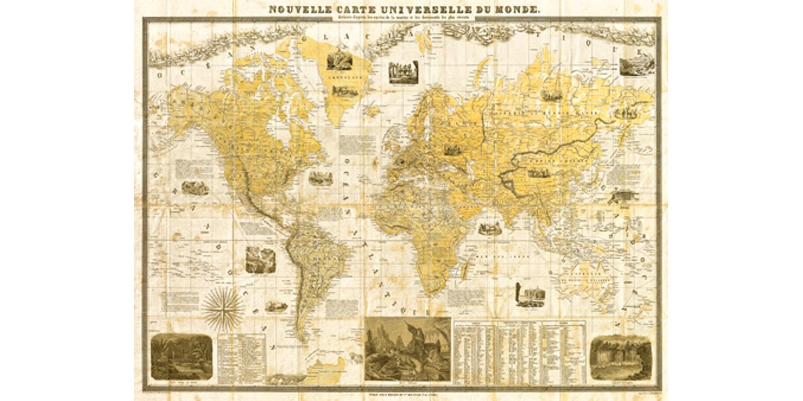 JOANNOO - Gilded 1859 Map of the World | Pg-Plaisio.gr